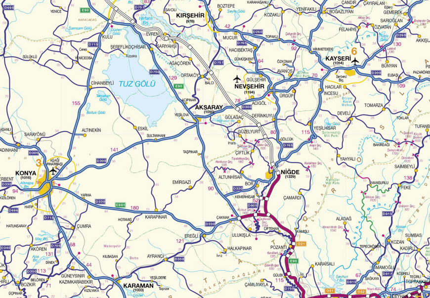 Cappadocia map - Cappadocia Turkey